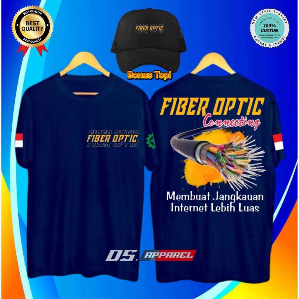 Jual KAOS PRIA FIBER OPTIC CONNECTION MEMBUAT JANGKAUAN INTERNET LEBIH ...