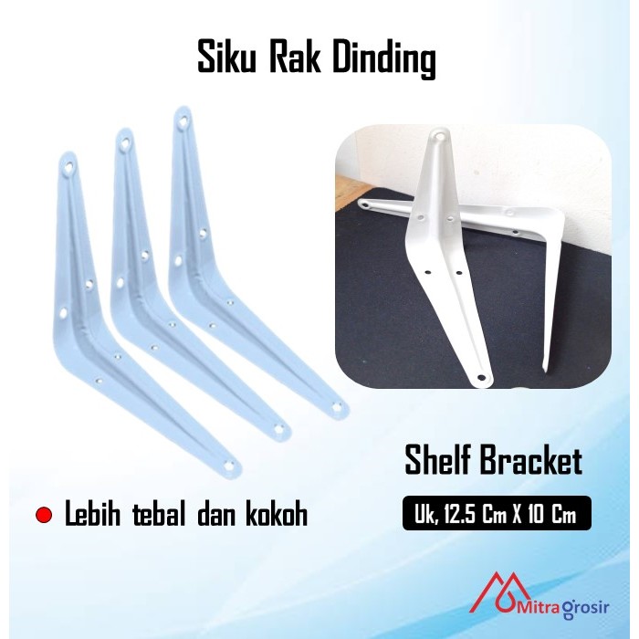 Jual Siku Penyangga Rak Dinding Besi L Putih Shelf Bracket Breket ...