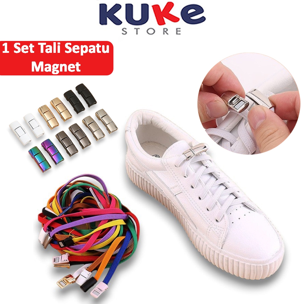 Jual KUKE 1 Set Tali Sepatu Magnet Simple / Shoelace Magnetic Simple ...