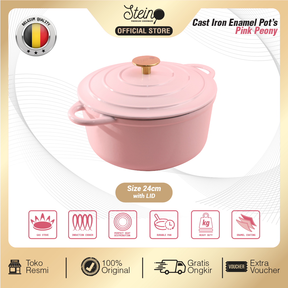 Jual STEIN Cast Iron Enamel Pot | Enamel Coating Belgia Europe | Non ...
