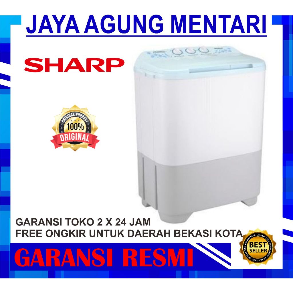 Jual MESIN CUCI SHARP EST 80 MW / MESIN CUCI 2 TABUNG SHARP 7KG | Shopee Indonesia