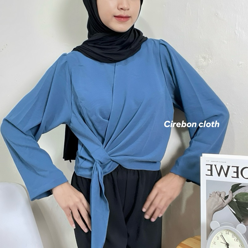 Jual Cirebon Cloth - Rhea Wrap Top | Blouse Tali Crinkle Airflow ...