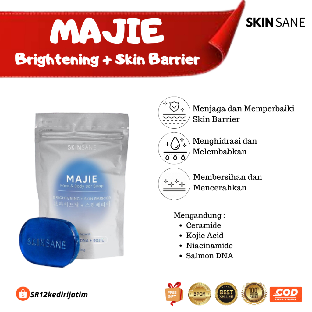 Jual Sabun Skinsane Majie Bar Soap Pencerah Kulit Wajah dan Tubuh ...