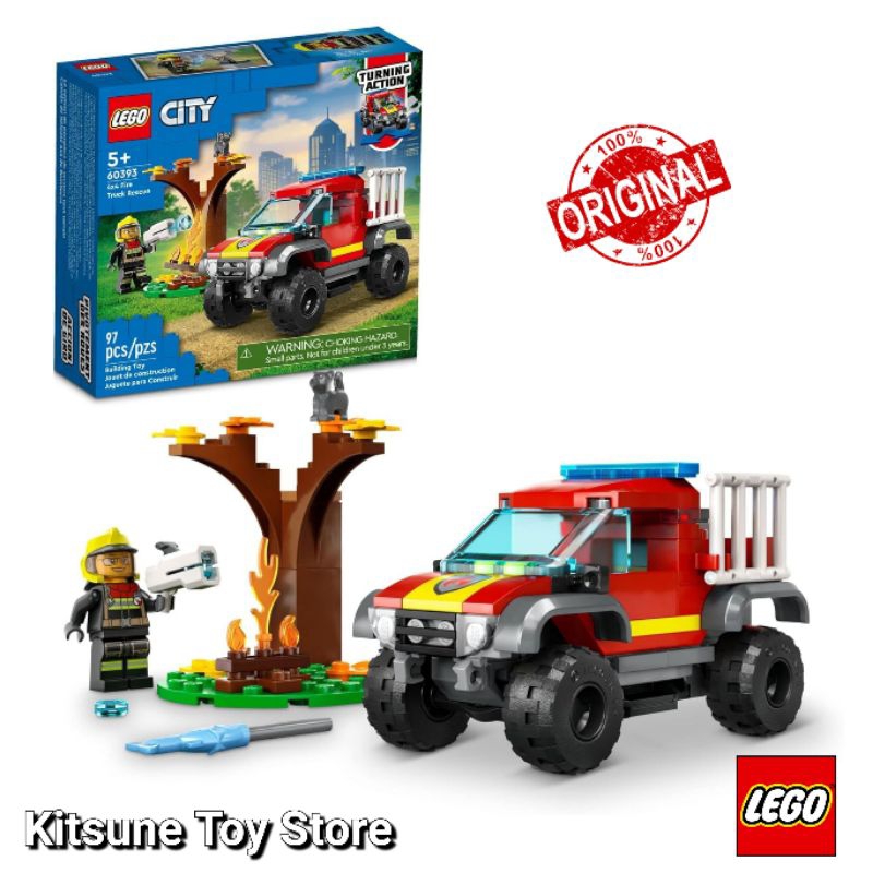 Jual Lego City 60393 Fire Engine Rescue 4x4 Truck Original - Mainan ...