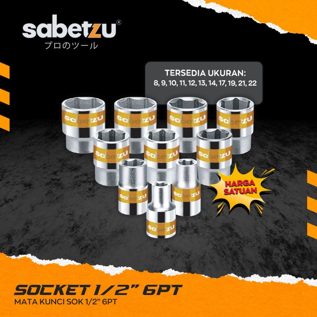 Jual Kunci mata shock sok 1/2" sabetzu 6PT 8 9 10 11 12 13 14 17 19 21 22mm varian ukuran kunci ...