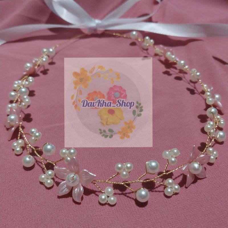 Jual HEADPIECE | Tiara Mutiara | Hair Vine ( Free pita & peniti ...