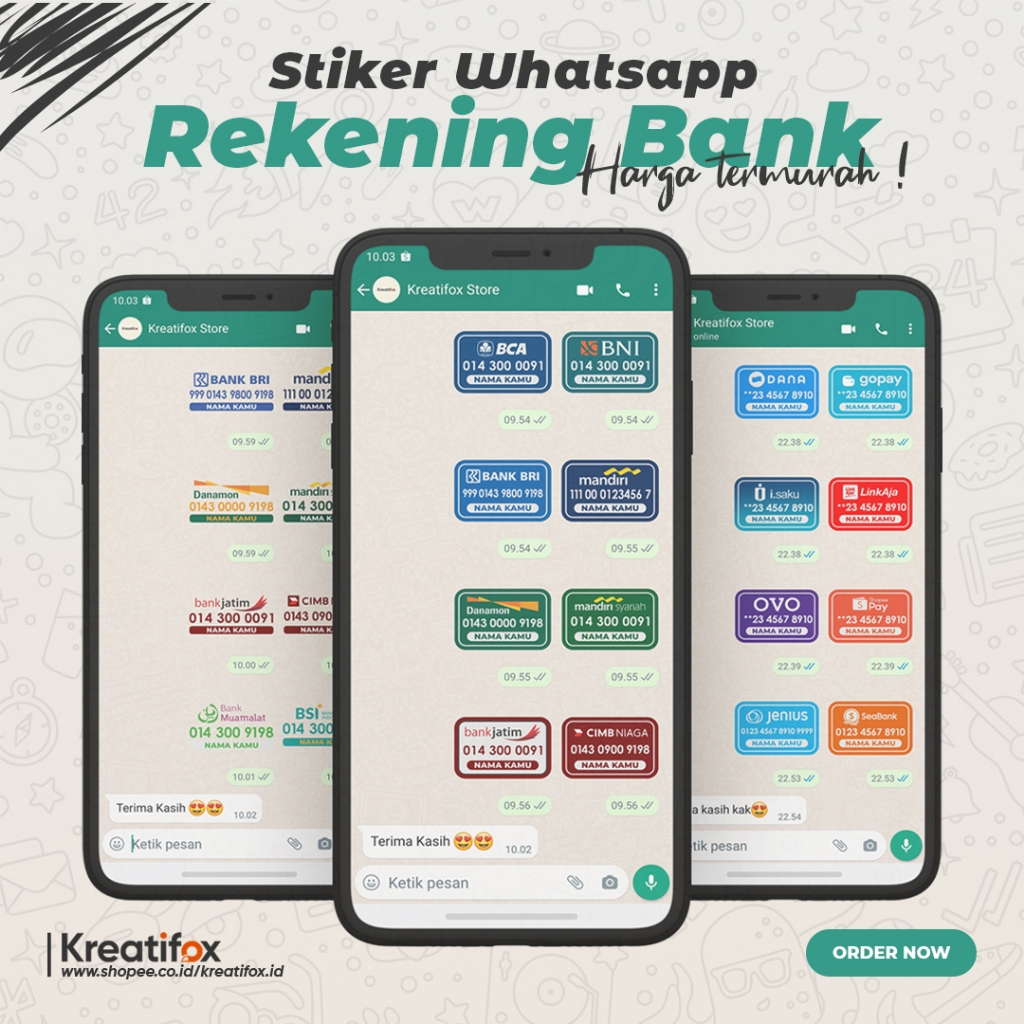 Jual Custom Stiker Whatsapp - Stiker Rekening | Shopee Indonesia