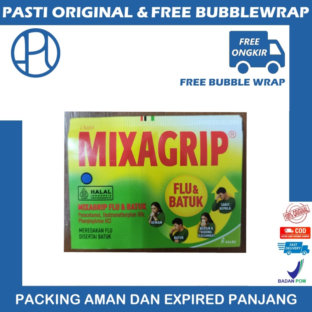 Jual Mixagrip Flu & Batuk 1 Strip / 4 Tablet Kaplet | Shopee Indonesia