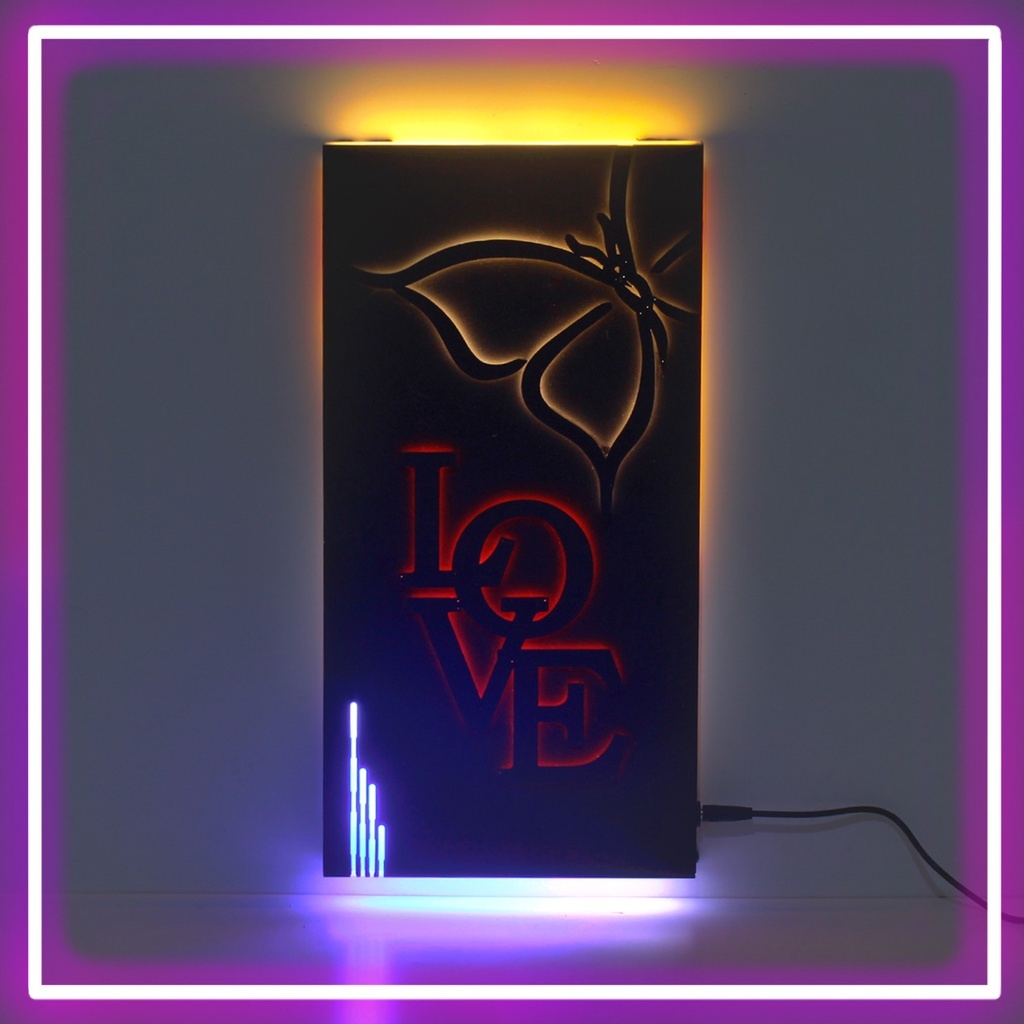 Jual Back Light 3 warna LED Slim Sign Box Custom | Shopee Indonesia