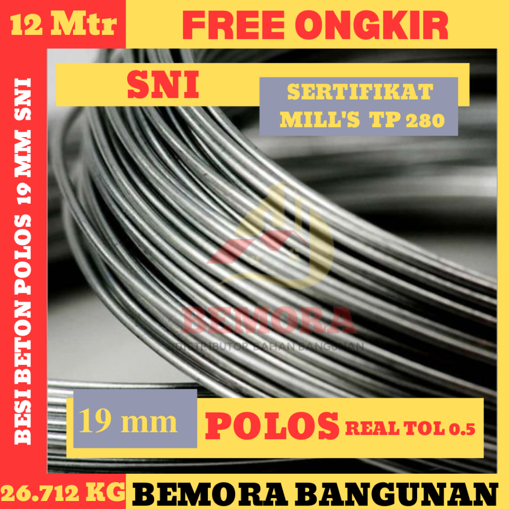 Jual Besi 19 mm polos Full SNI Sertifikat 0.5 (Harga Grosir & Free ...