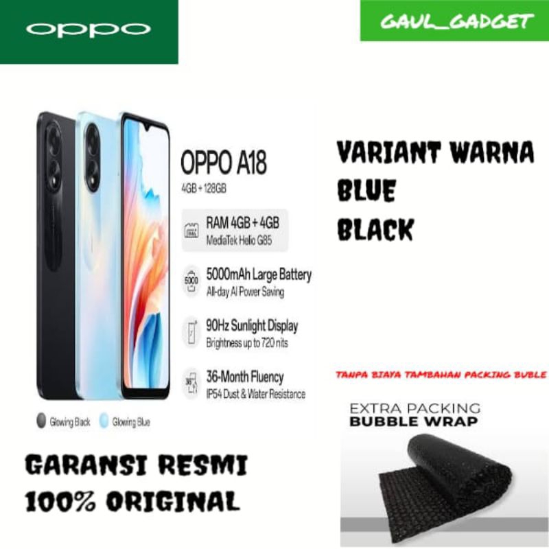 Jual OPPO A18 4/128 GARANSI RESMI | Shopee Indonesia