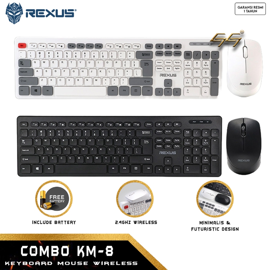 Jual Rexus KM8 Keyboard Mouse Wireless Combo KM-8 New Edition | Shopee ...
