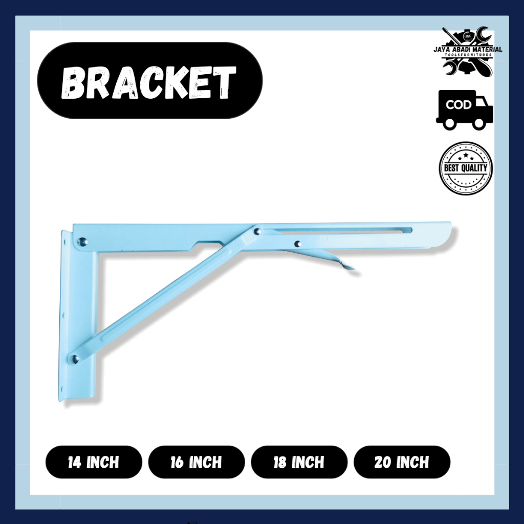 Jual [JAM] Bracket Siku Rak Lipat 14" 16" 18" 20" CAB / Engsel Meja ...