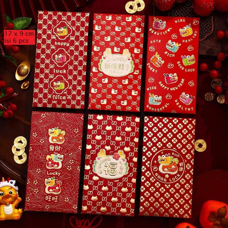 Jual Amplop Angpao Merah Tulisan Hoki Tahun Naga 2024 | Shopee Indonesia