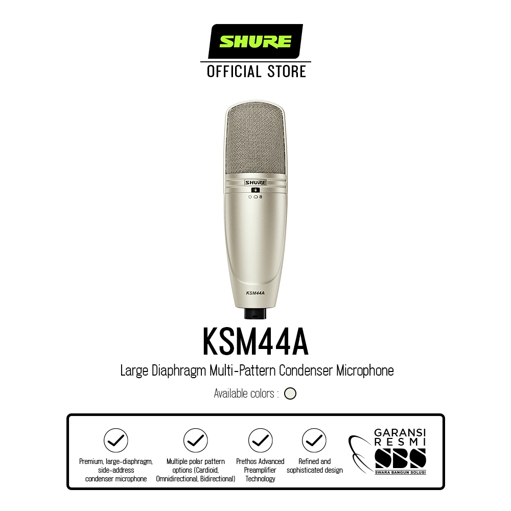 Jual Shure KSM44A Large Diaphragm Multi-Pattern Condenser Microphone ...