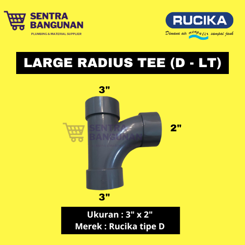 Jual TIPE D LARGE RADIUS TEE (D-LT) 3" x 2" / TY 90 / TEE Y RUCIKA D 90 DRAJAT / DERAJAT ...
