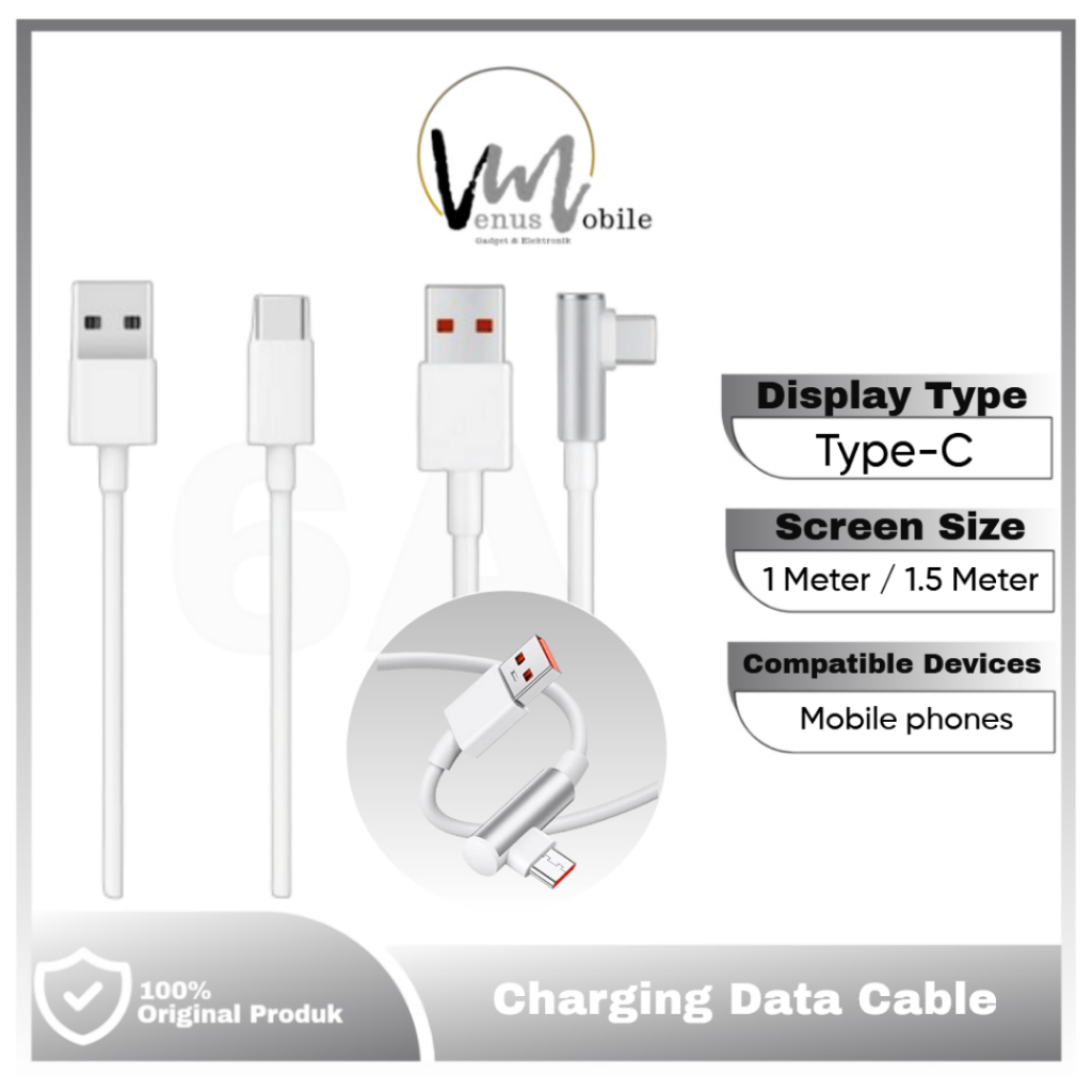 Jual Kabel Charger 6A Type-c 1M Cable Turbo Charger Usb Mi Cable / Type ...