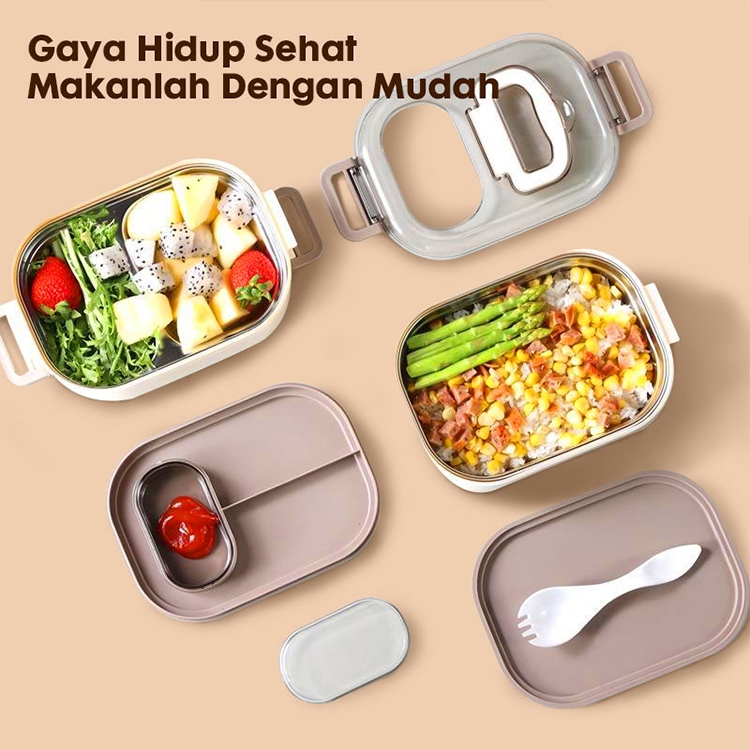 Jual Eatkit 850ml Kotak Bekal Set Lunch Box Set 3in1 Kotak Makan Set Microwave Gratis Alat Makan ...
