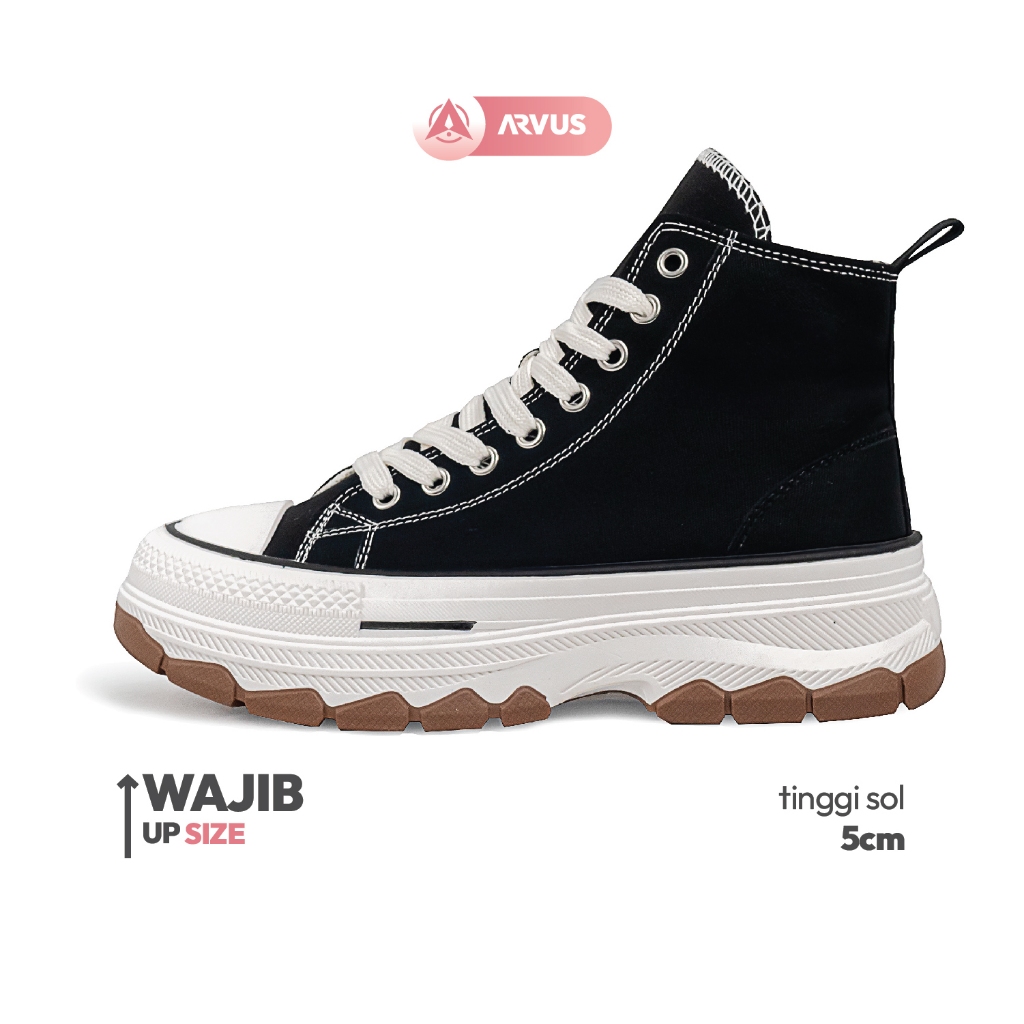Jual Arvus Terry Sepatu Fashion Sneakers Kanvas Tinggi Wanita Platform ...