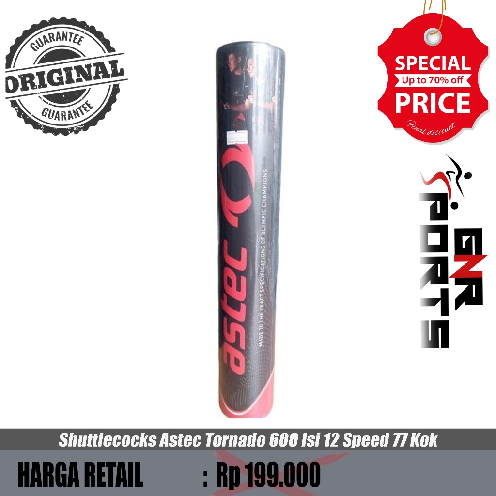 Jual Shuttlecocks Astec Tornado 600 Isi 12 Speed 77 Kok Original 100% | Shopee Indonesia