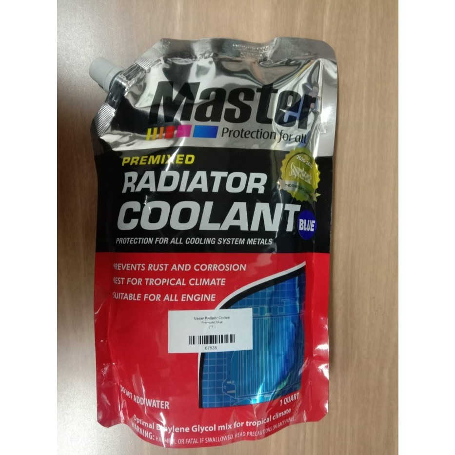 Jual Air Radiator Coolant Master Warna Biru 1 Quartz / 946 ml | Shopee ...
