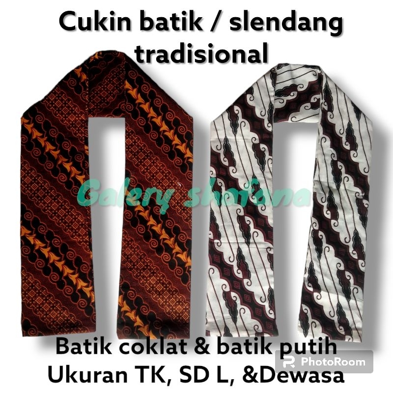 Jual cukin batik / selendang batik tradisional warna batik coklat dan ...