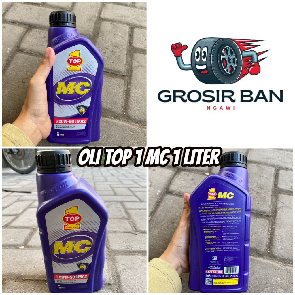 Jual OLI TOP 1 MC 20W-50 SYNTETIC OIL 1 LITER || OLI MOTOR TOP 1 MC 1 ...