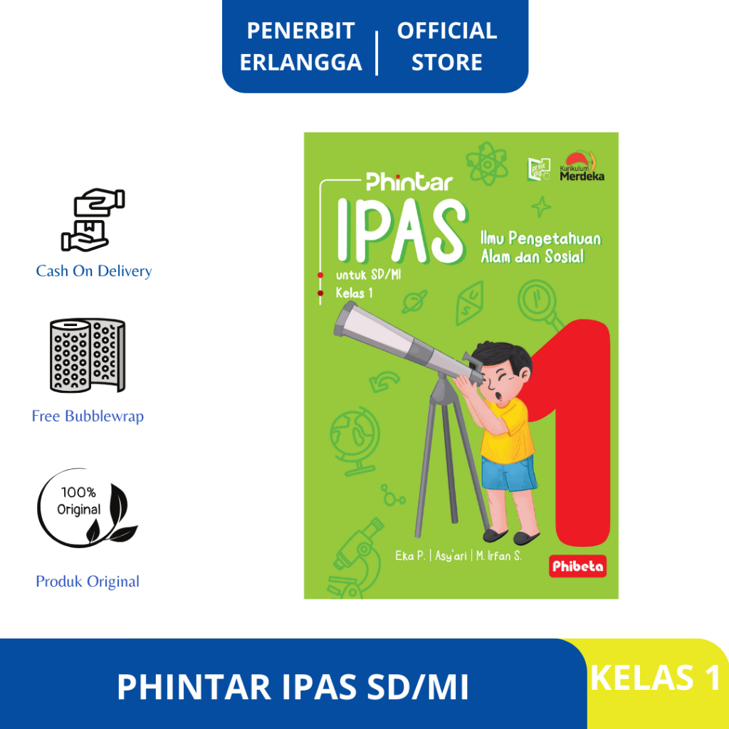 Jual [Erlangga Official] Phintar Ipas Sd/Mi Kelas 1 Kurikulum Merdeka ...