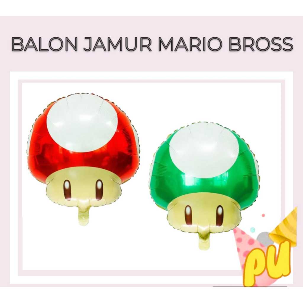 Jual Balon JAMUR MARIO BROS / Balon Foil Super Mario Bross Luigi ...