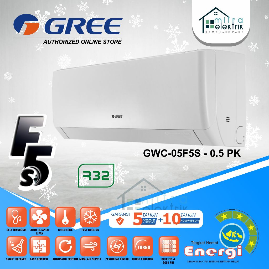 Jual AC GREE Inverter F5S New Type Fast Cooling Low Watt | Shopee Indonesia