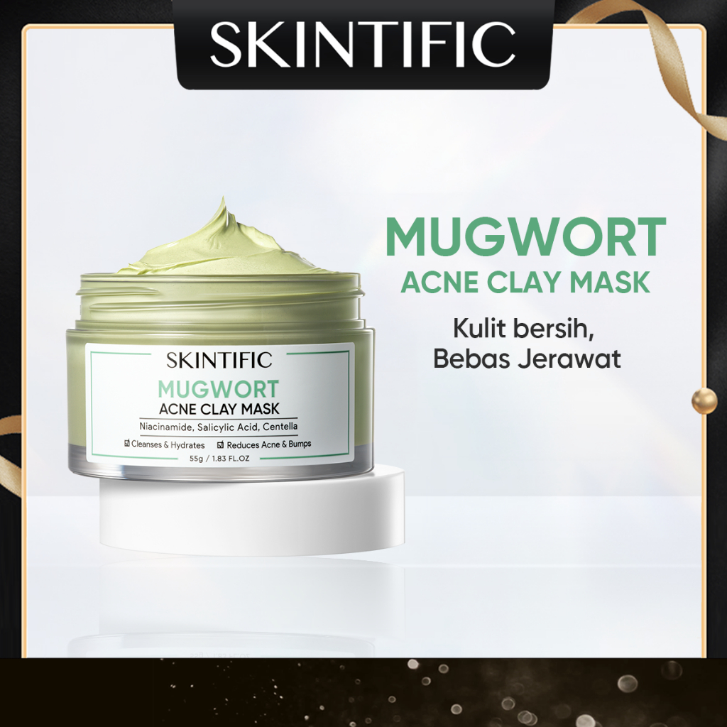 Jual [Mugwort Clay/Alaska Volcano Clay] BPOM Skintific Mud Mask Clay Mask Green Tea Mugwort Pore ...