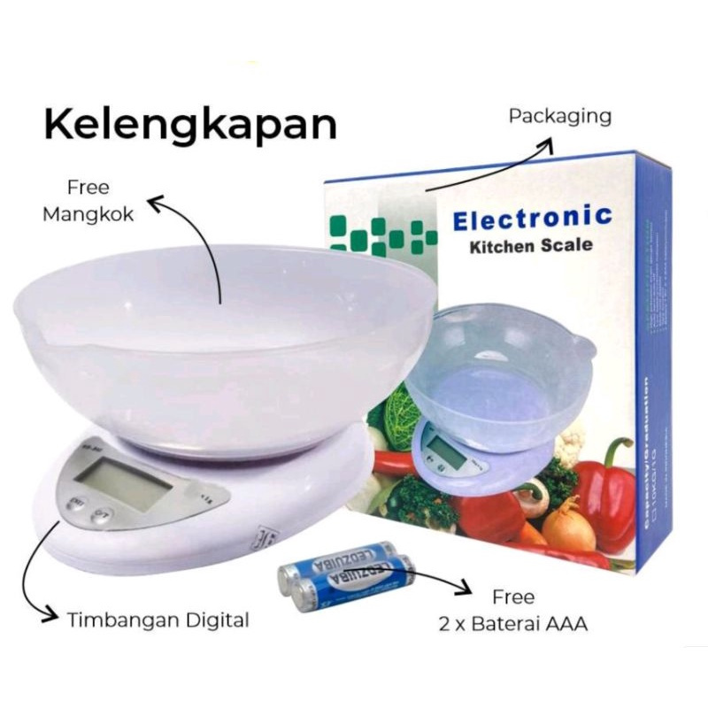 Jual TIMBANGAN DAPUR DIGITAL MANGKOK/ Timbangan Kue Digital Electronic 5 kg / TERMURAH MEDAN ...
