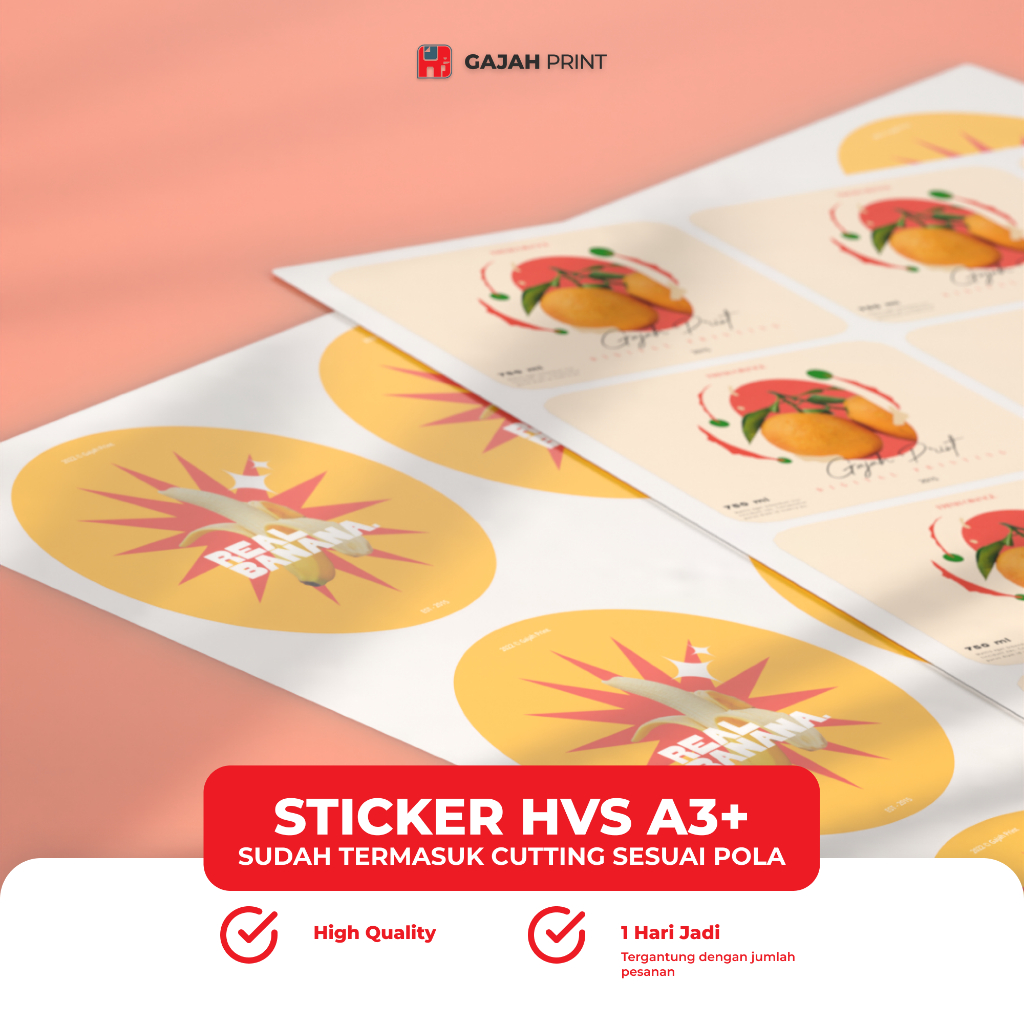 Jual Cetak Stiker HVS A3+ Cutting Kiss Cut / Sticker Label / Stiker HVS ...