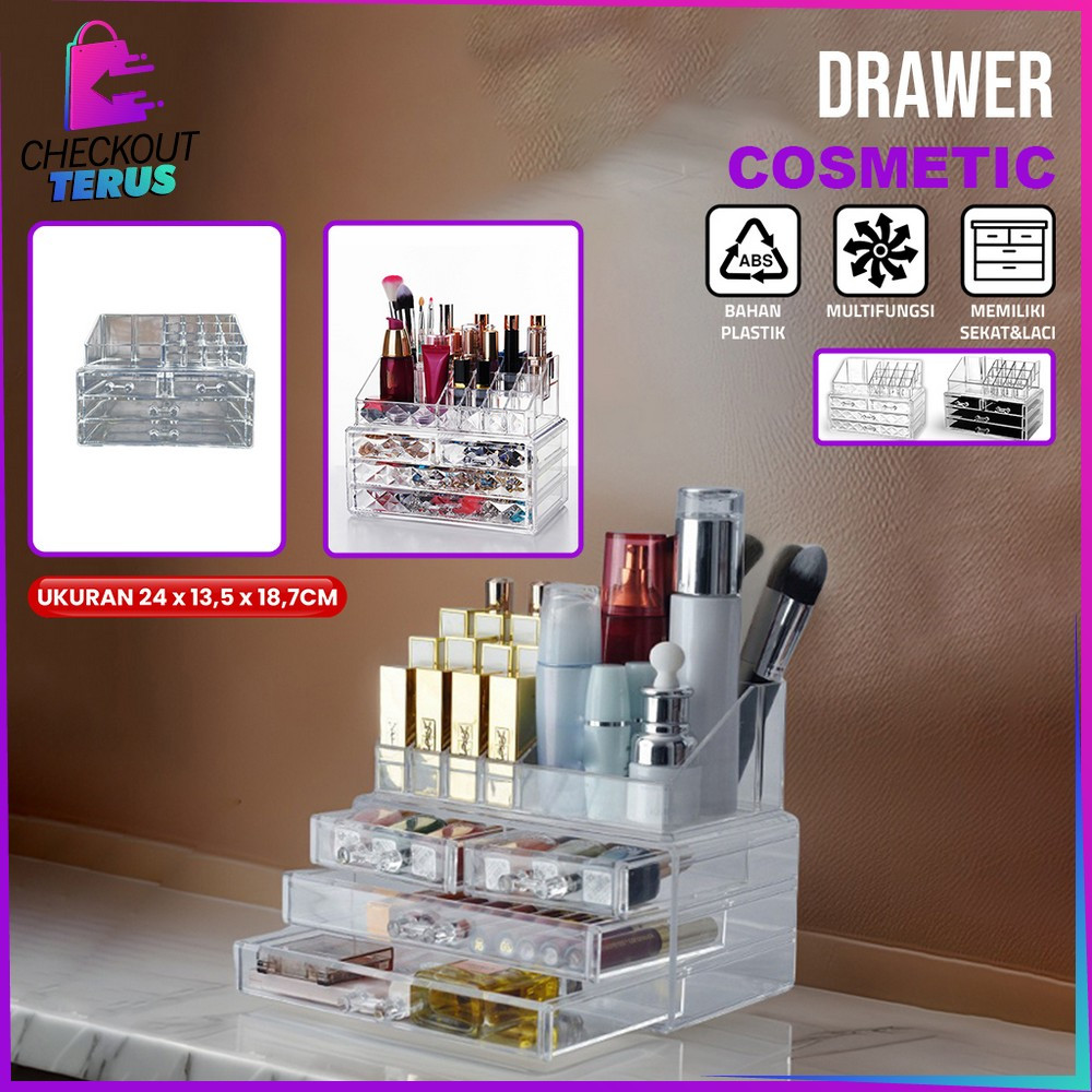Jual CT K161 Rak Kosmetik 4 Laci Rak Lipstik Transparan Serbaguna ...