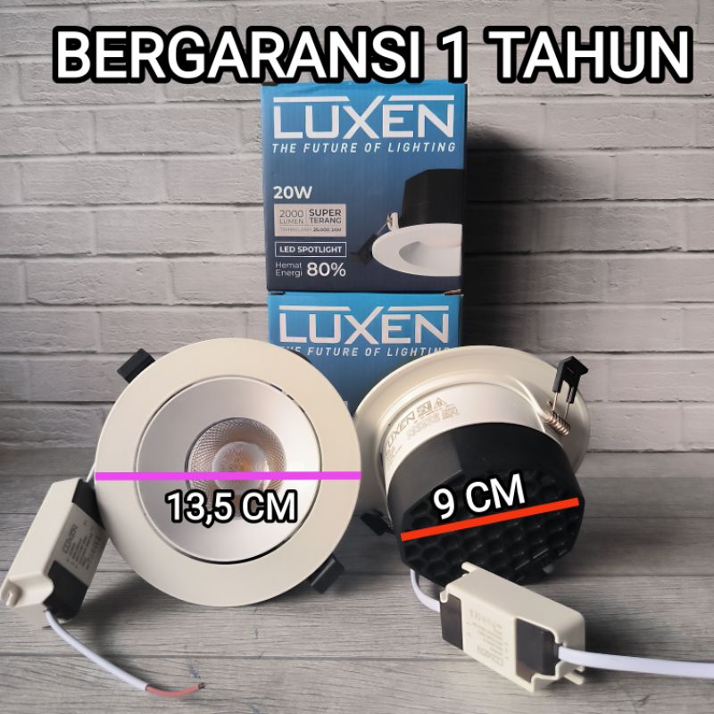 Jual LUXEN LAMPU DOWNLIGHT LED SPOTLIGHT 20W 20 WATT COB SNI GARANSI 1 ...