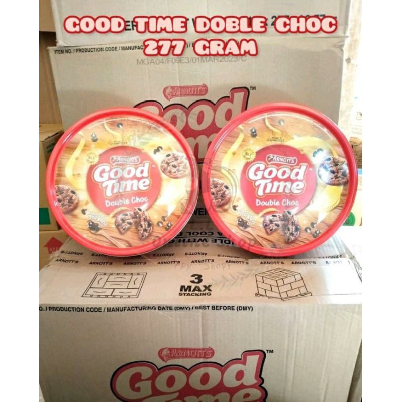 Jual [1 KARTON = 12 Kaleng × @277 gram] Good Time Double Choco Kaleng ...