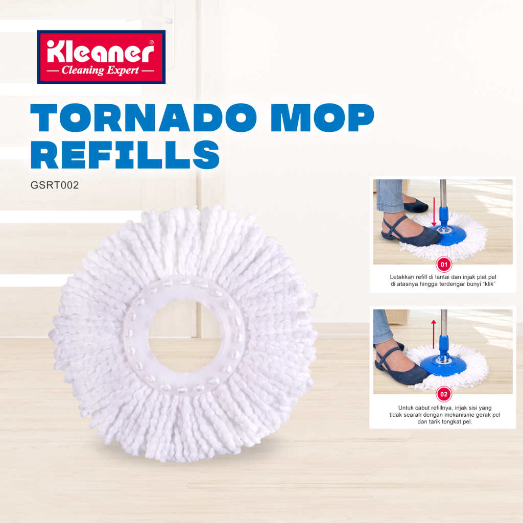 Jual Kleaner Tornado Mop Refill ( 1 Pcs ) - Alat Pel Bahan Microfiber ...