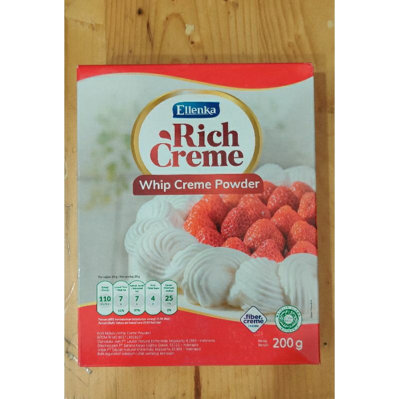 Jual Whip Cream Powder Bubuk Whipping Creme Rich Creme MERAH 200gr ...