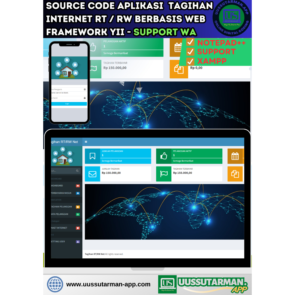 Jual Source code aplikasi pembayaran tagihan Internet RT RW berbasis ...