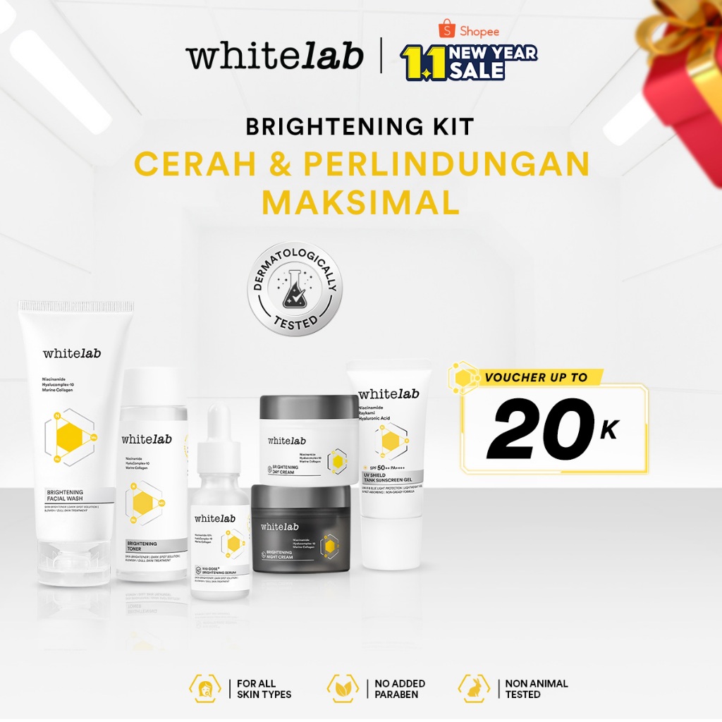 Jual Whitelab 6pcs Brightening Paket Wajah - Facial Wash, Toner, Serum ...