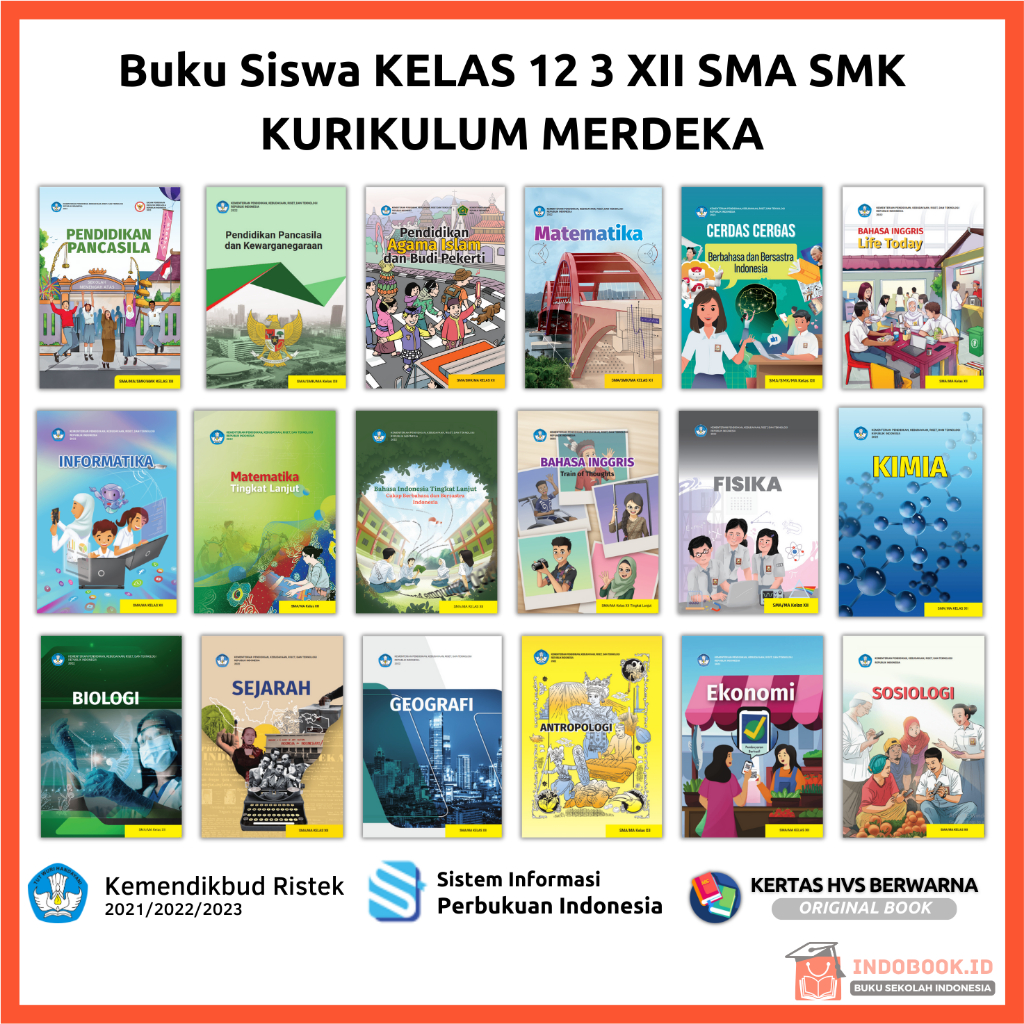 Jual Buku Paket Siswa Pelajaran Kelas Kls 12 3 SMA SMK Kurikulum Merdeka Belajar Kurmer Kumer ...