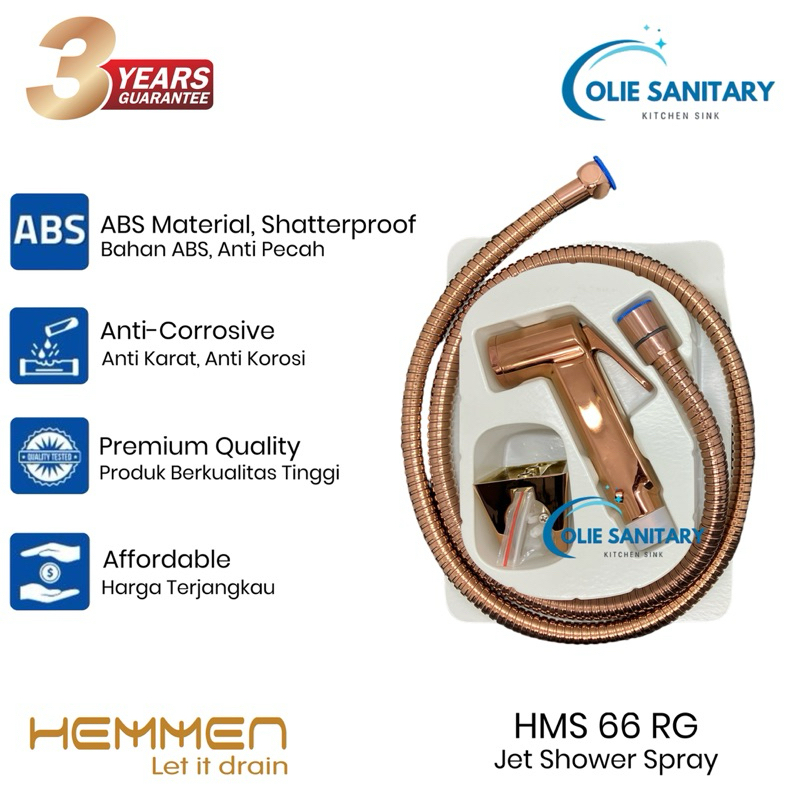 Jual Jet Shower Rose Gold Hemmen HMS 66 RG Toilet Shower Jet Washer ...