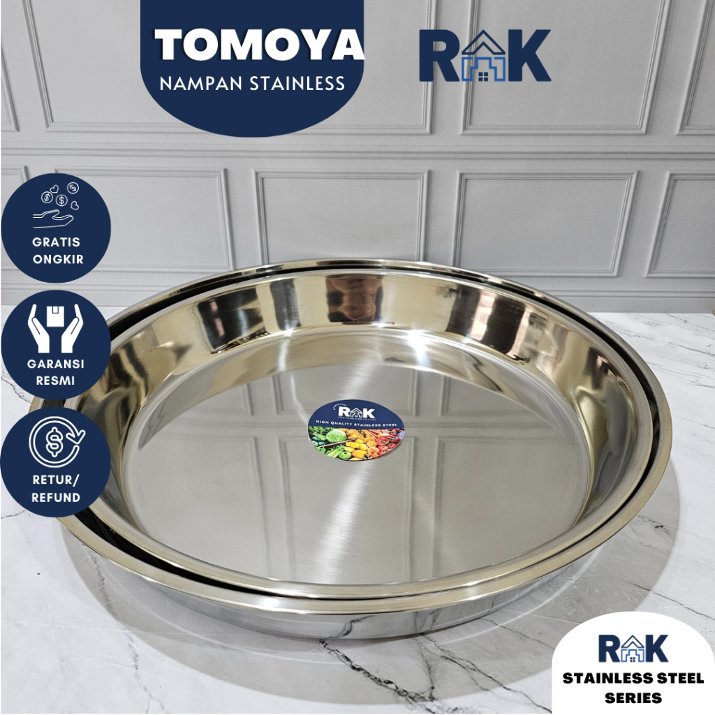 Jual RAK - TOMOYA Nampan Jumbo Stainless 38-40cm Nampan Stainless Steel ...