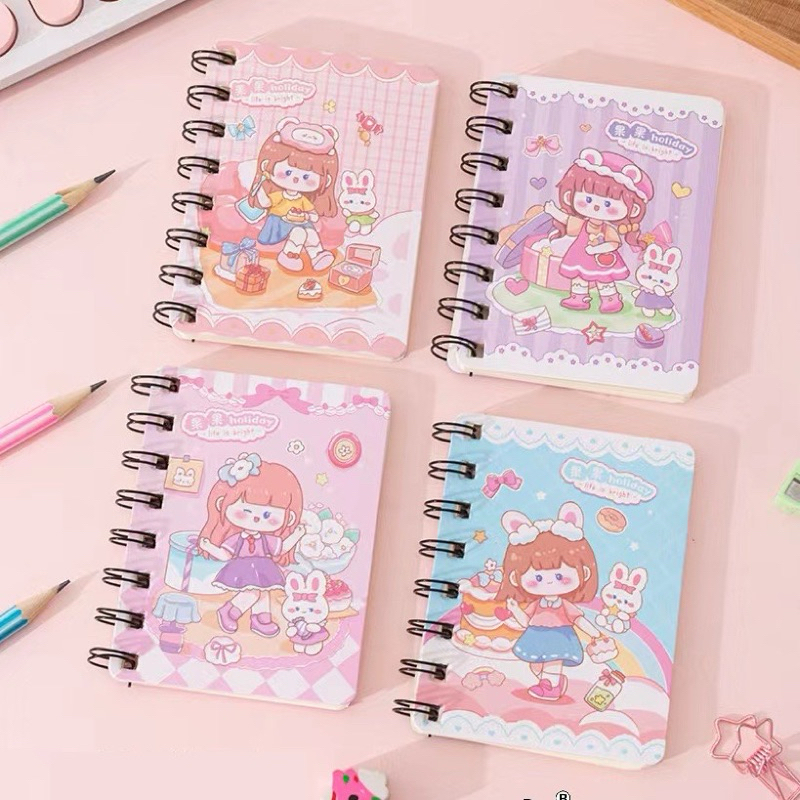 Jual Note Book Ring Motif Buku Memo Kecil A7 Spiral isi 80 Lembar Notebook Mini | Shopee Indonesia