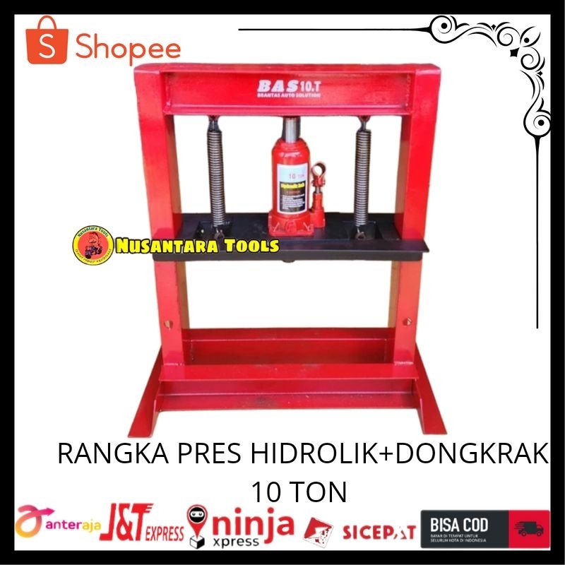 Jual Rangka Pres Hidrolik & Dongkrak Manual 10 Ton | Shopee Indonesia