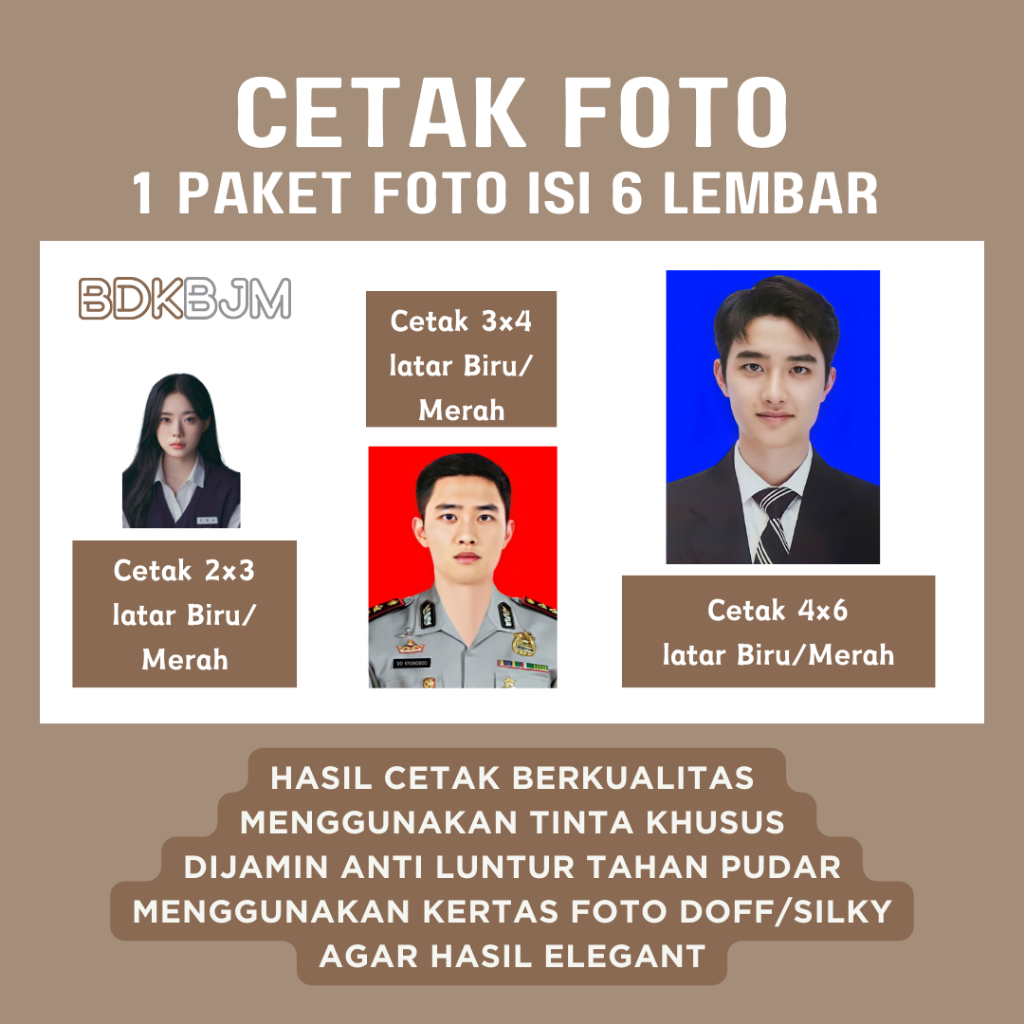 Jual CETAK PAS FOTO LANGSUNG JADI (UNTUK IJAZAH, CV, SKCK, BUKU NIKAH ...