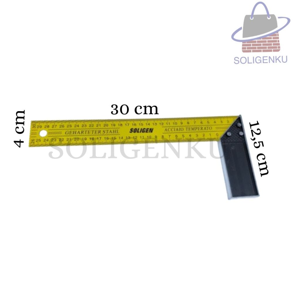 Jual Siku Meter 12 Inch Soligen Penggaris Siku Tukang Alat Ukur Dimensi ...