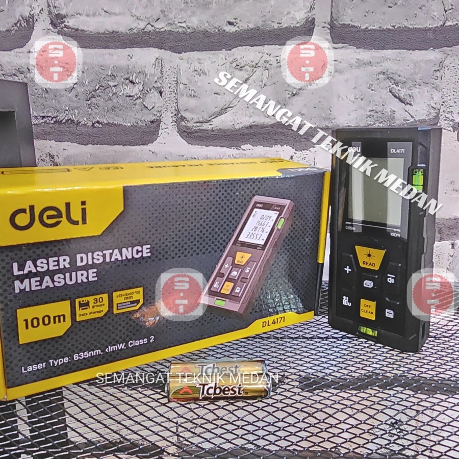 Jual ALAT METERAN UKUR JARAK LASER DIGITAL 100M 100 M METER DELI DL4171 ...