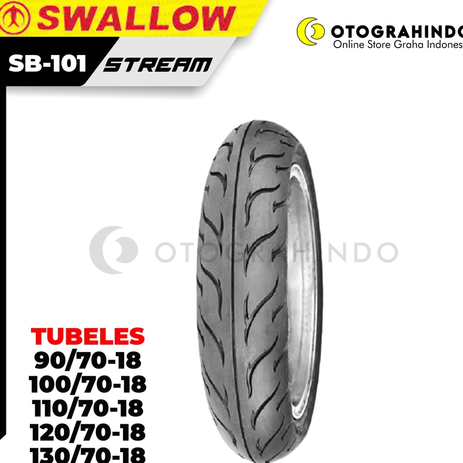 Jual Ban Luar Motor Swallow SB-101 Stream Ring 18 Tubeless Ban Depan Belakang Sepeda Motor Murah ...