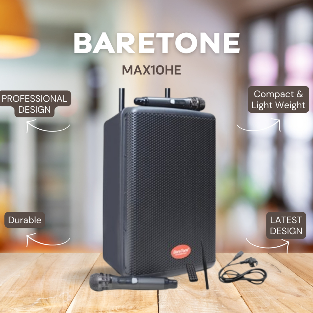 Jual SPEAKER PORTABLE BARETONE MAX10HE / MAX 10HE / MAX 10 HE 10 INCH ...